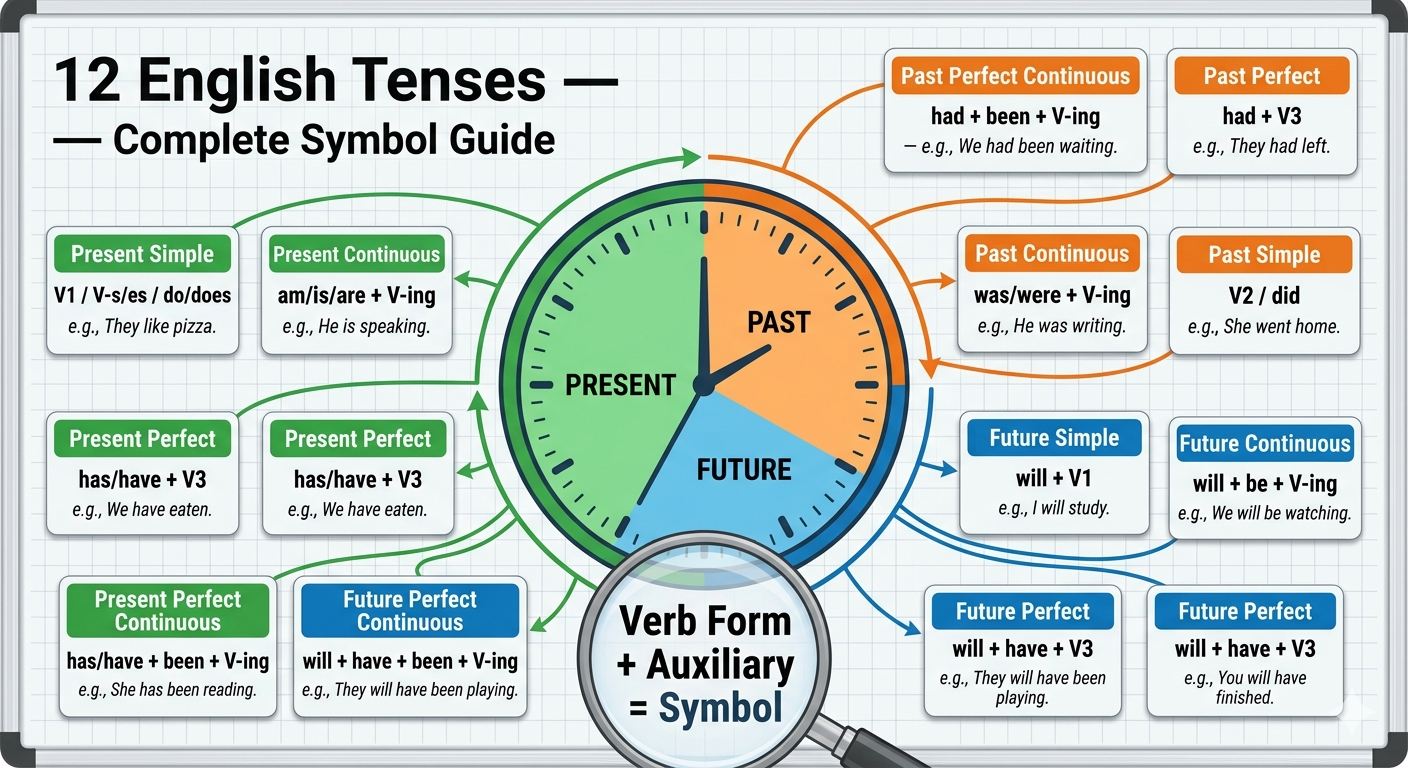 MASTERING ALL 12 TENSES: The Complete Visual Guide for Fluent English ...